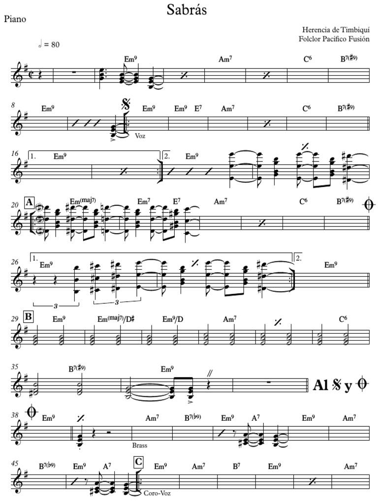 SABRÁS - Piano | PDF
