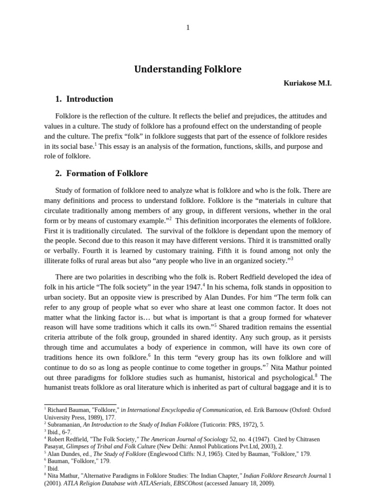 Folklore final draft | PDF