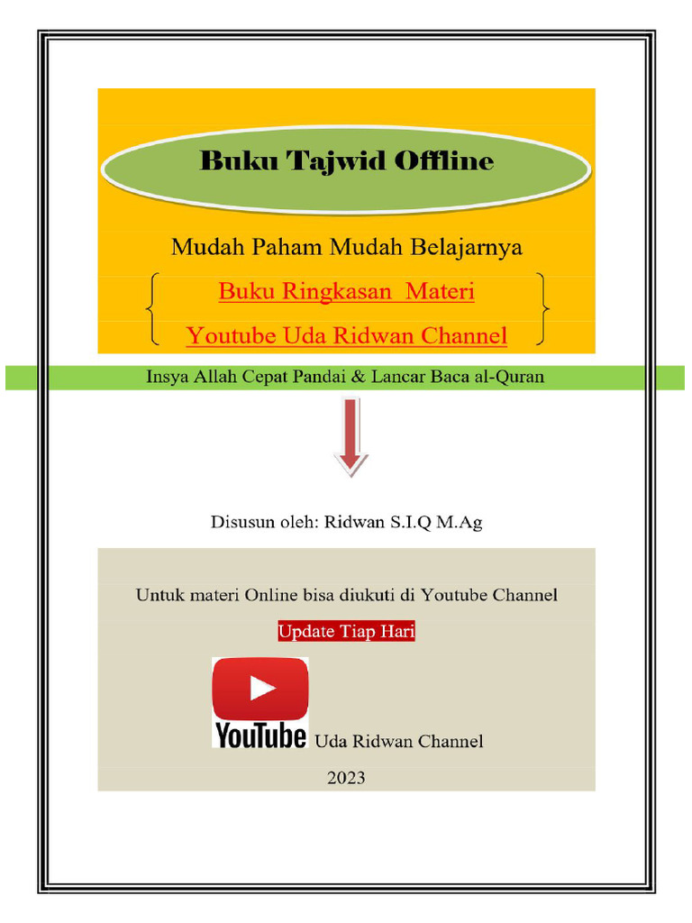 Buku Tajwid Offline Uda Ridwan Channel | PDF