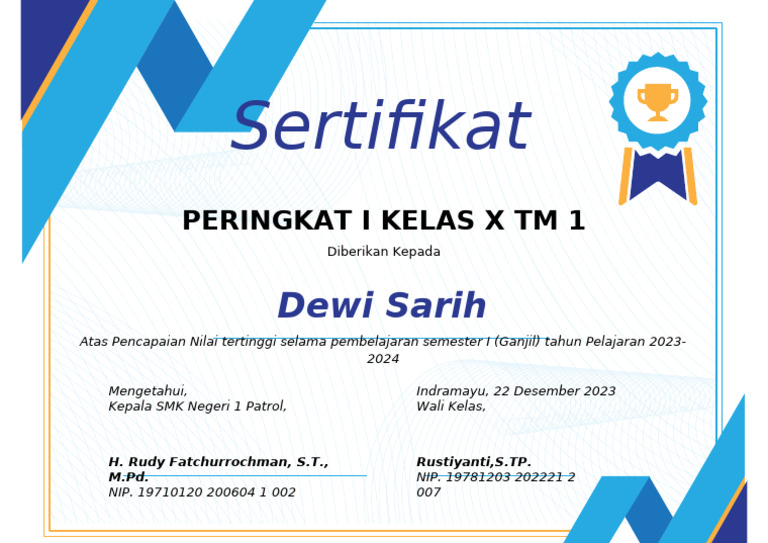 Sertifikat Rangking | PDF