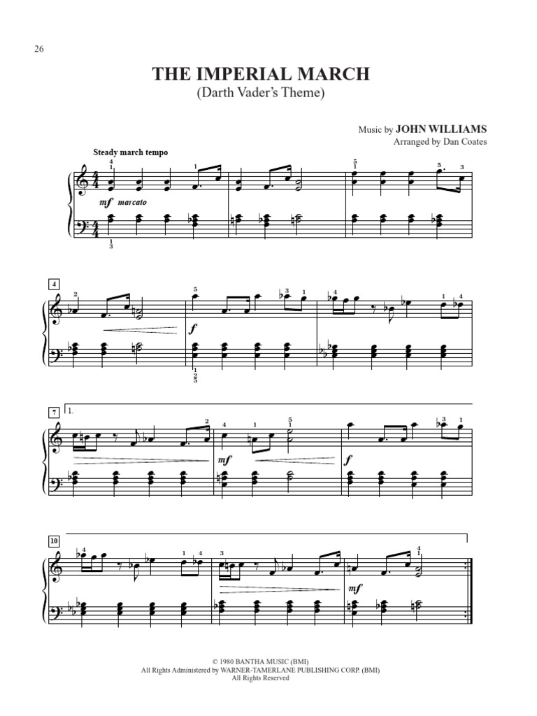 Imperial March ( - Darth Vader's Theme - ) (From - Star Wars Episode V ...