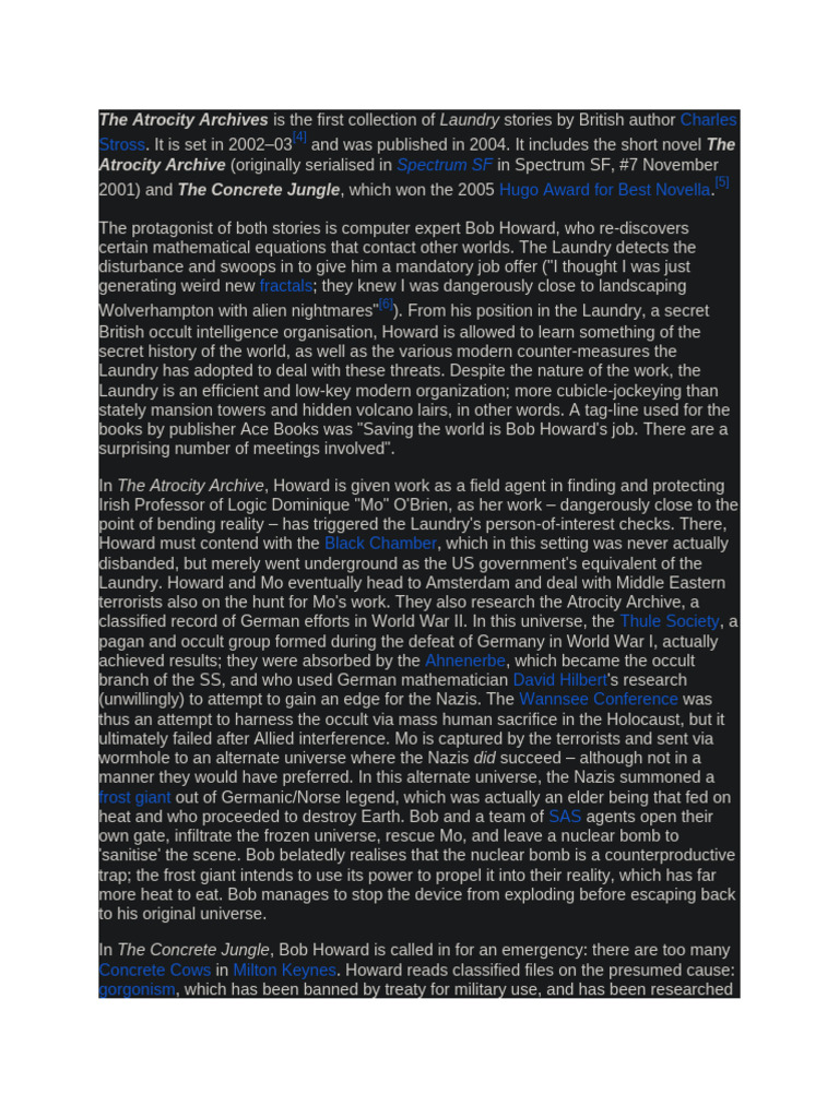 The Atrocity Archives | PDF