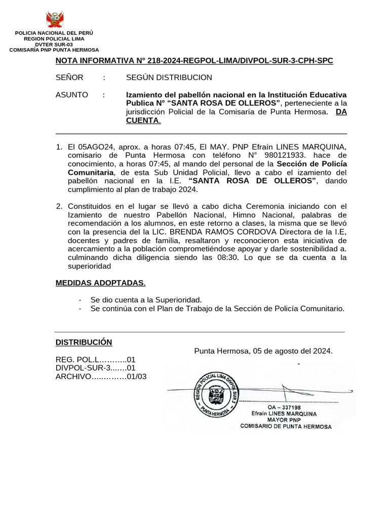 Nota Informativa N 218 | PDF