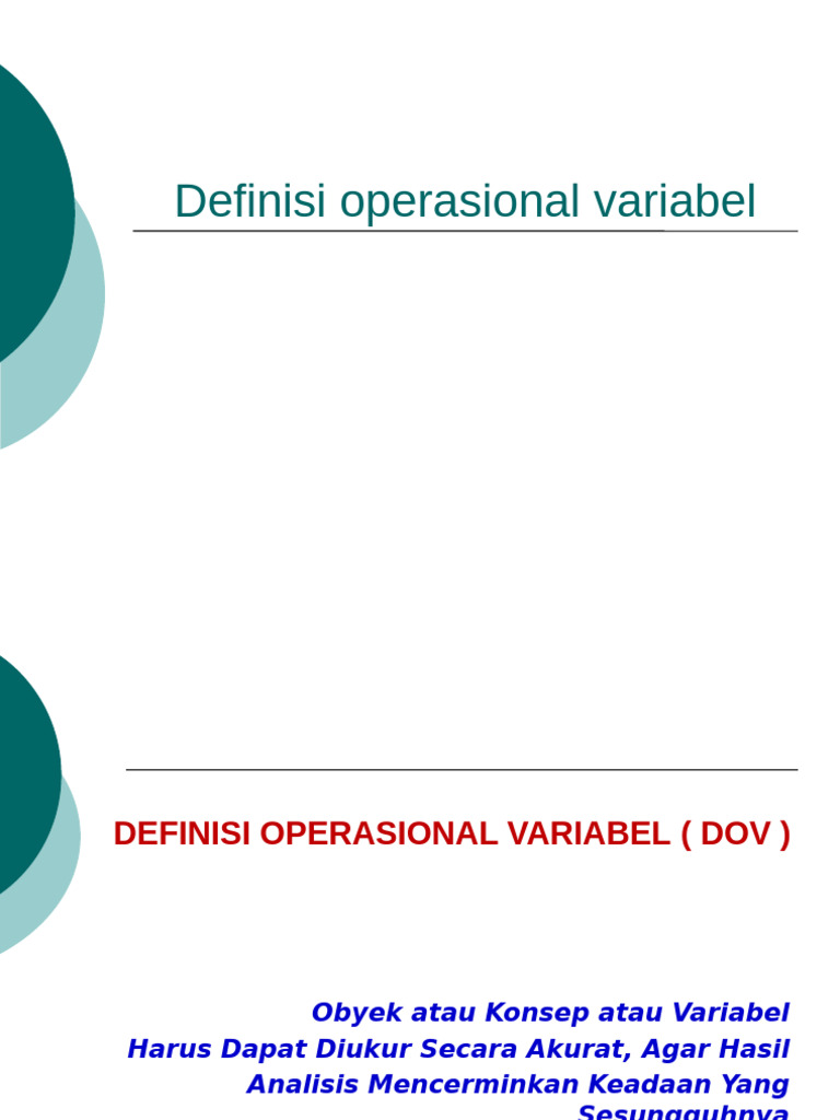 Operasional Variabel, Sumber Dan Jenis Data | PDF