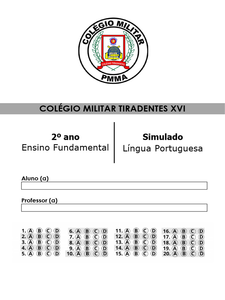 Simulado - LP - 2º Ano (Editado + Capa) | PDF