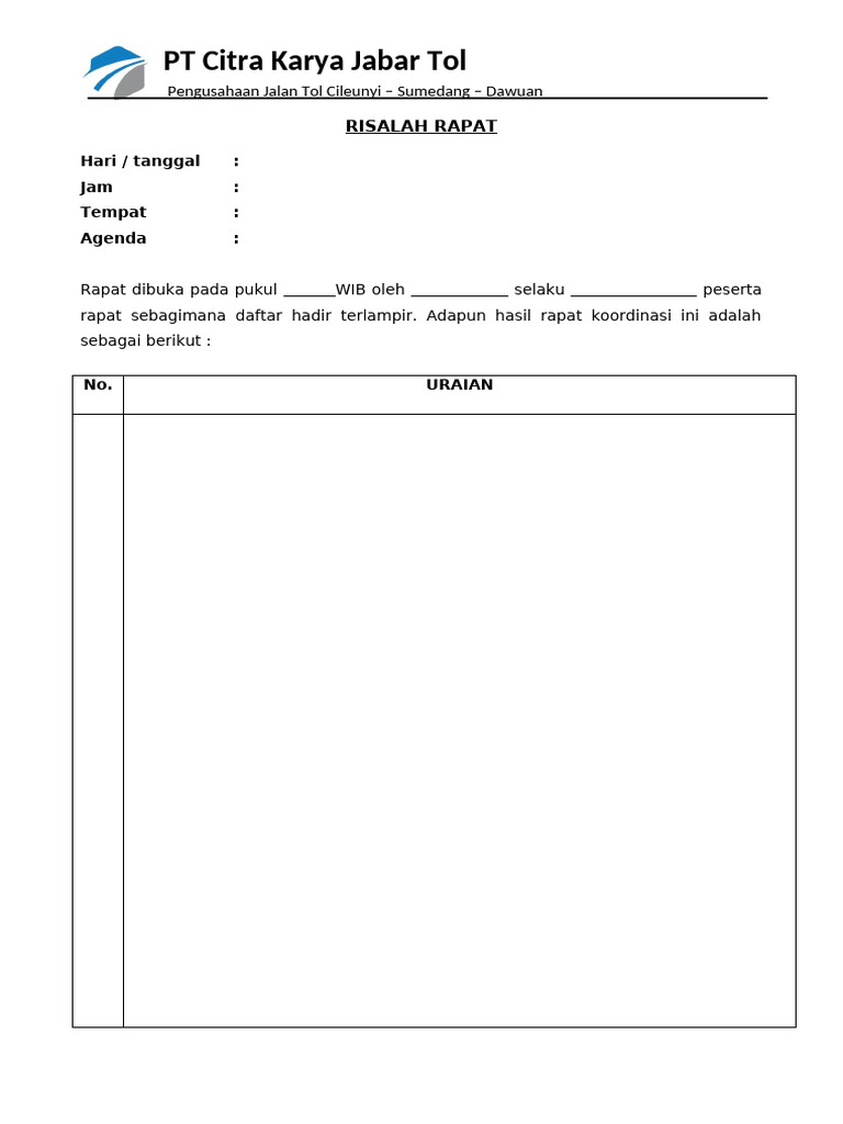 NOTULEN RAPAT template | PDF