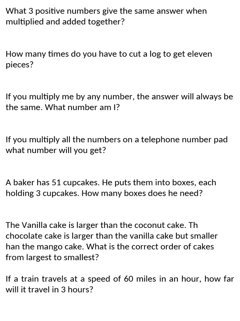 What 3 Positive Numbers Give The Same Answer When | PDF