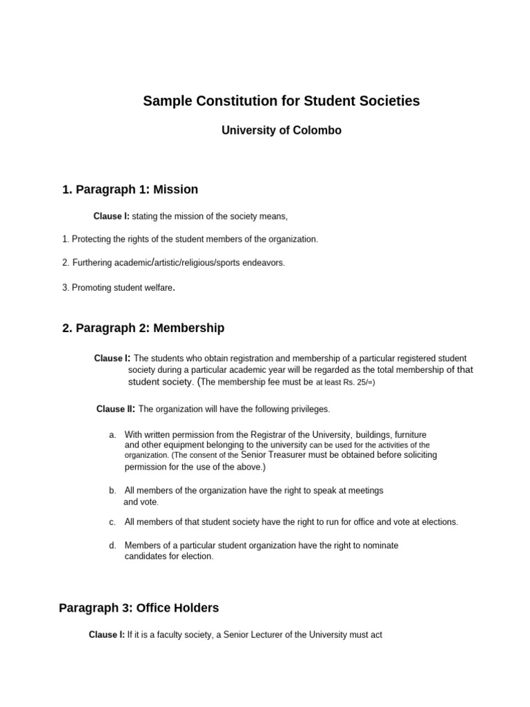 Sample Constitution | PDF
