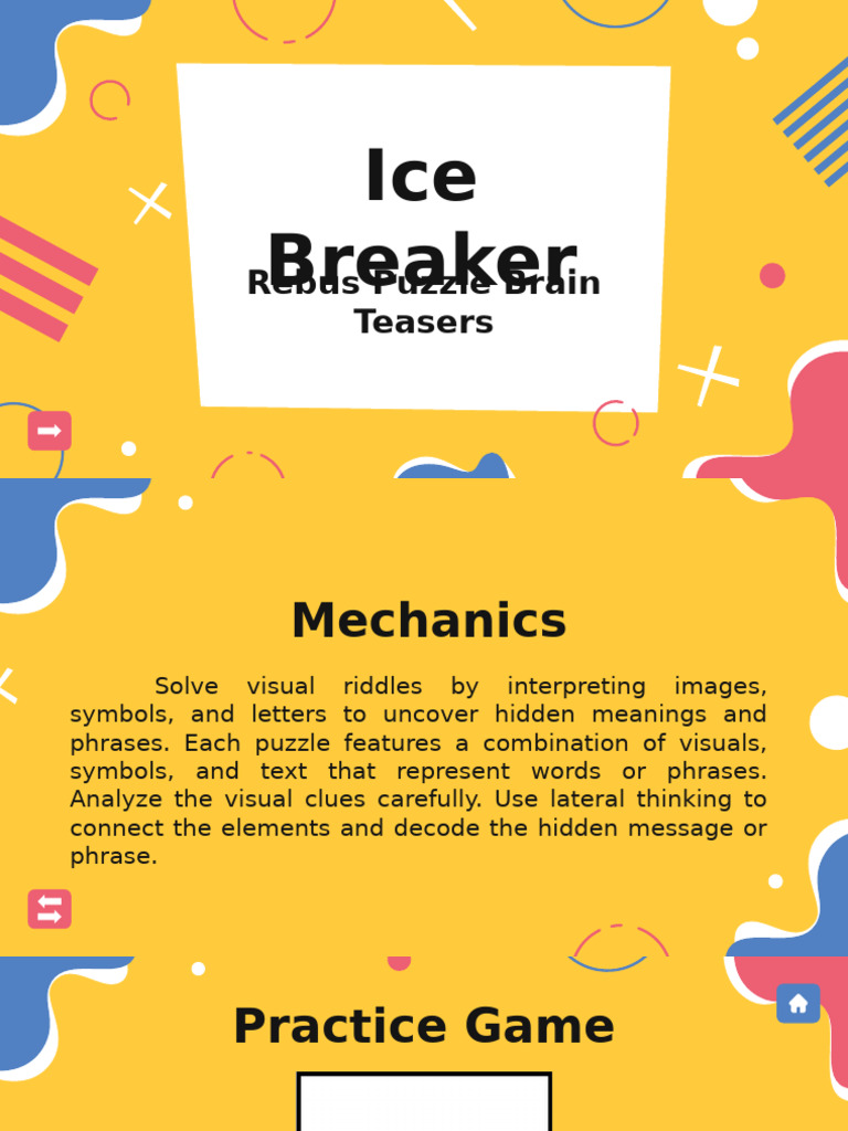 Ice Breaker Rebus Puzzle Brain Teasers | PDF