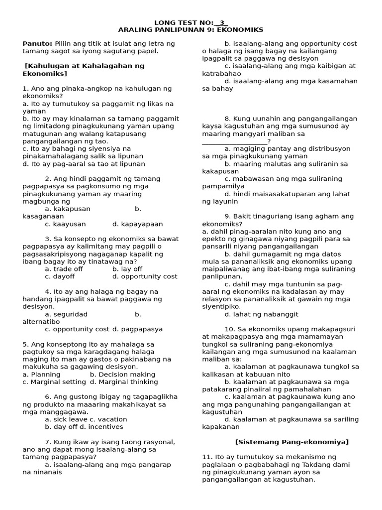 Long Test 3 | PDF