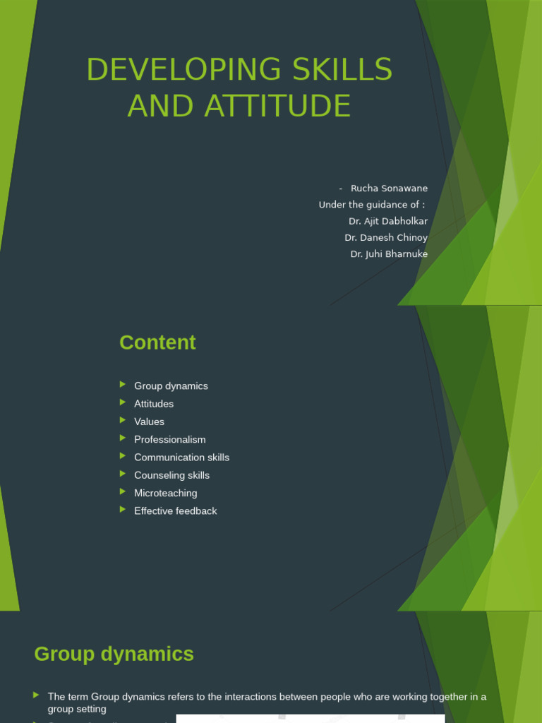 Developing Skills and Attitude | PDF