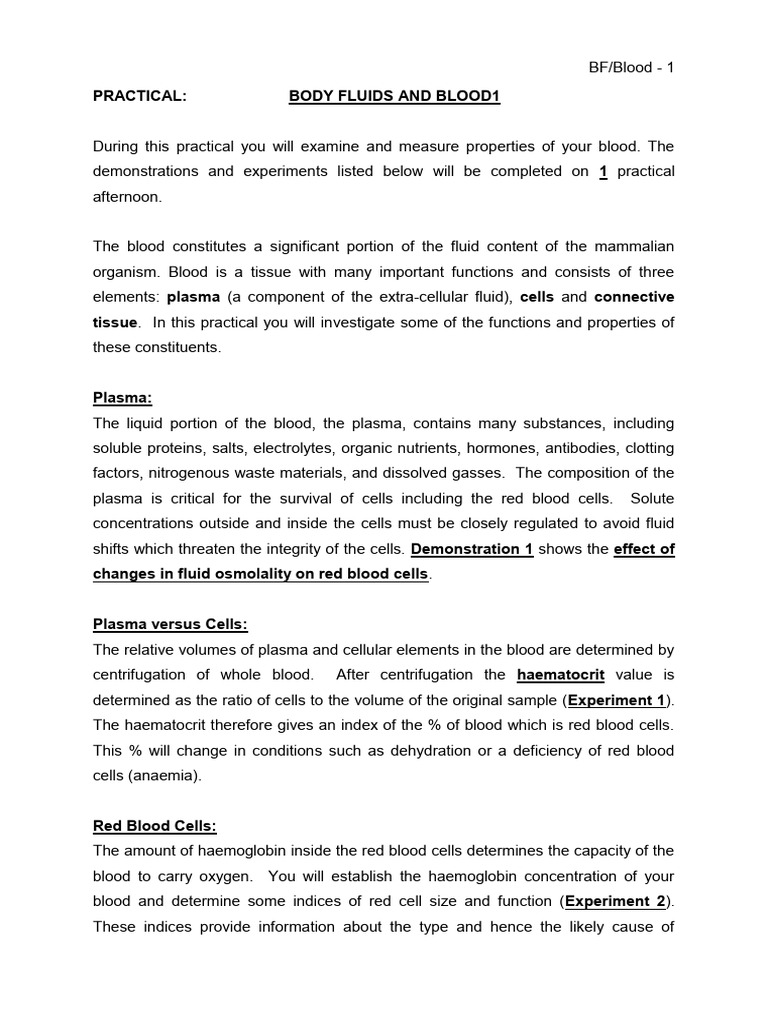 BF-Blood Prac Manual | PDF