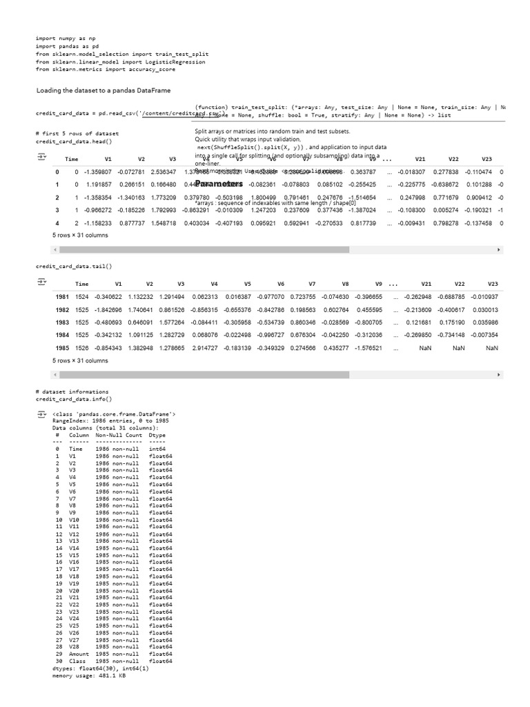 Credit Card Fraud Detection - Ipynb - Colab | PDF