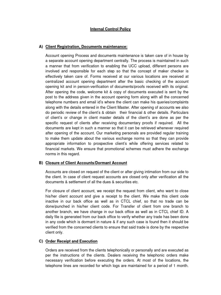 Internal-Control-Policy | PDF