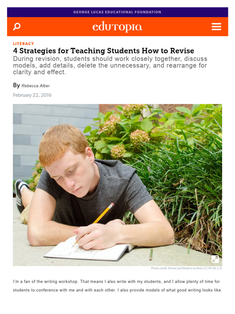 4 Strategies for Teaching Students How to Revise Work | PDF