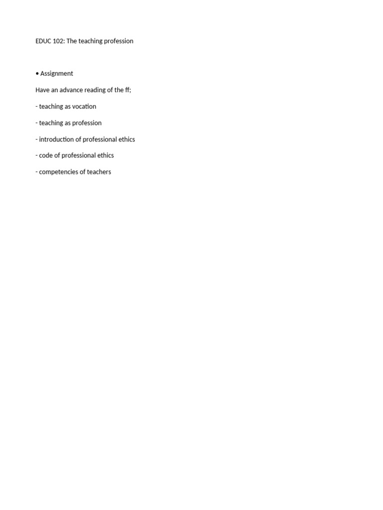 Educ 102 Assignment | PDF