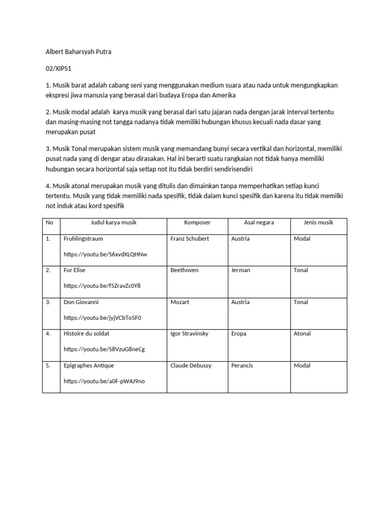Musik Modal, Tonal, Atonal | PDF
