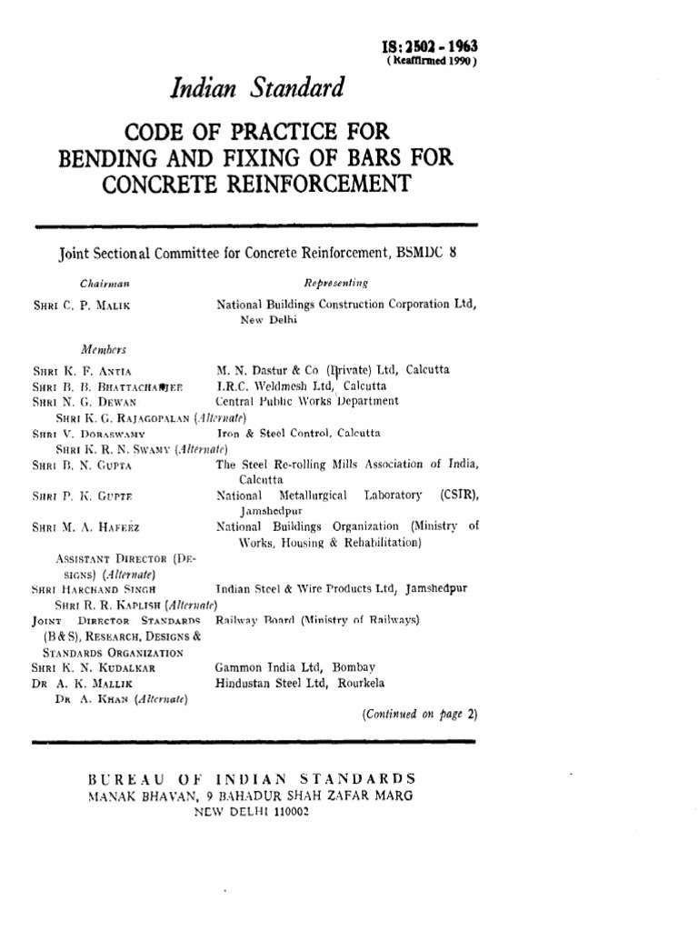 Is 2502 1963-5-8 | PDF