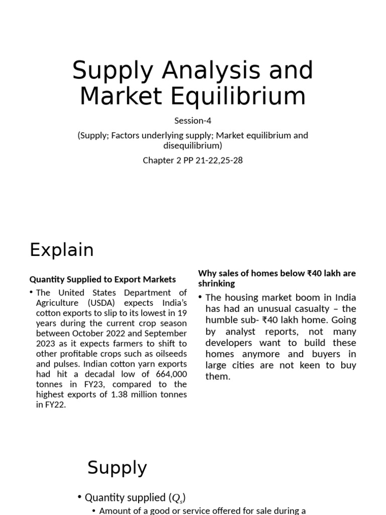 Supply Analysis | PDF | Economic Equilibrium | Supply And Demand