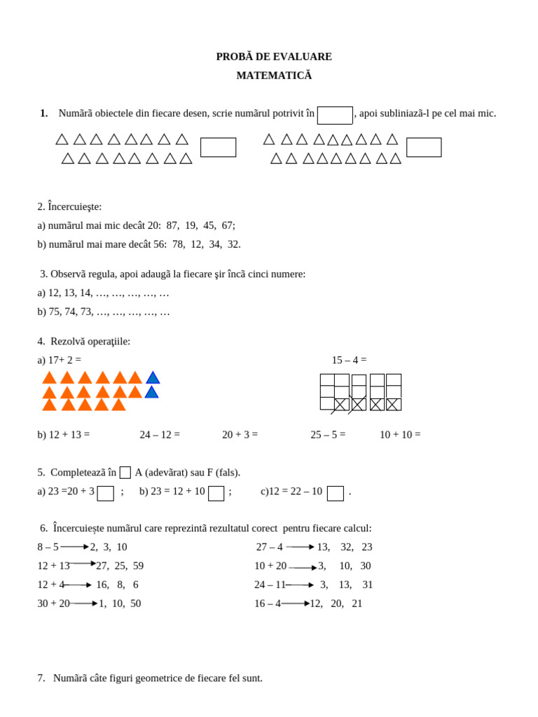 Matem CL A II Pentru - Elevii - Cu - Ces | PDF