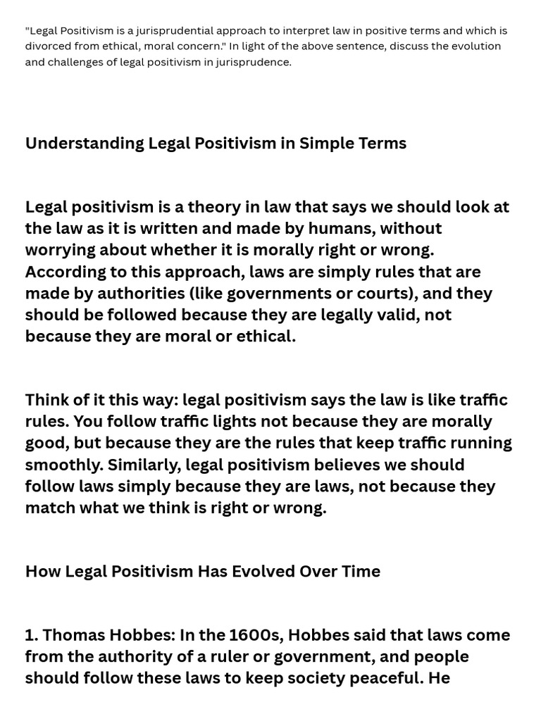 Legal Positivism Is A Jurisprudential Approach To Interpret Law in ...