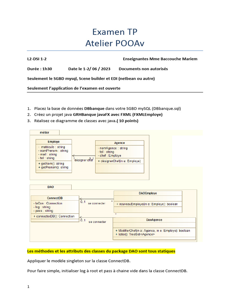 Examen TP POO Av Juin 2023 | PDF