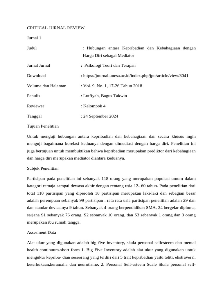 Critical Jurnal Review PPD | PDF