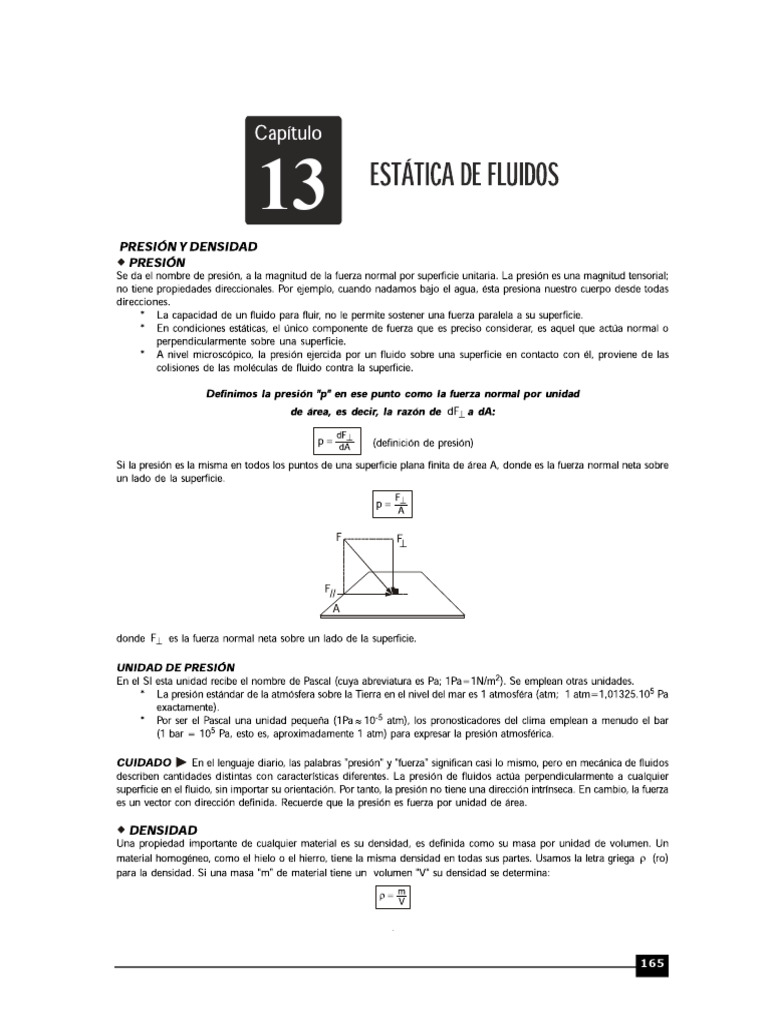 Teoría Estática de Fluidos - Física IV Bim | PDF