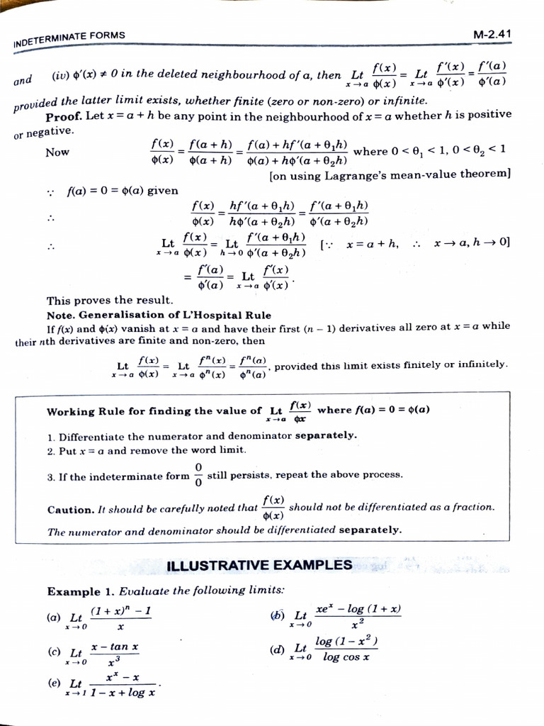 Indeterminate Form & Maxima Minima | PDF