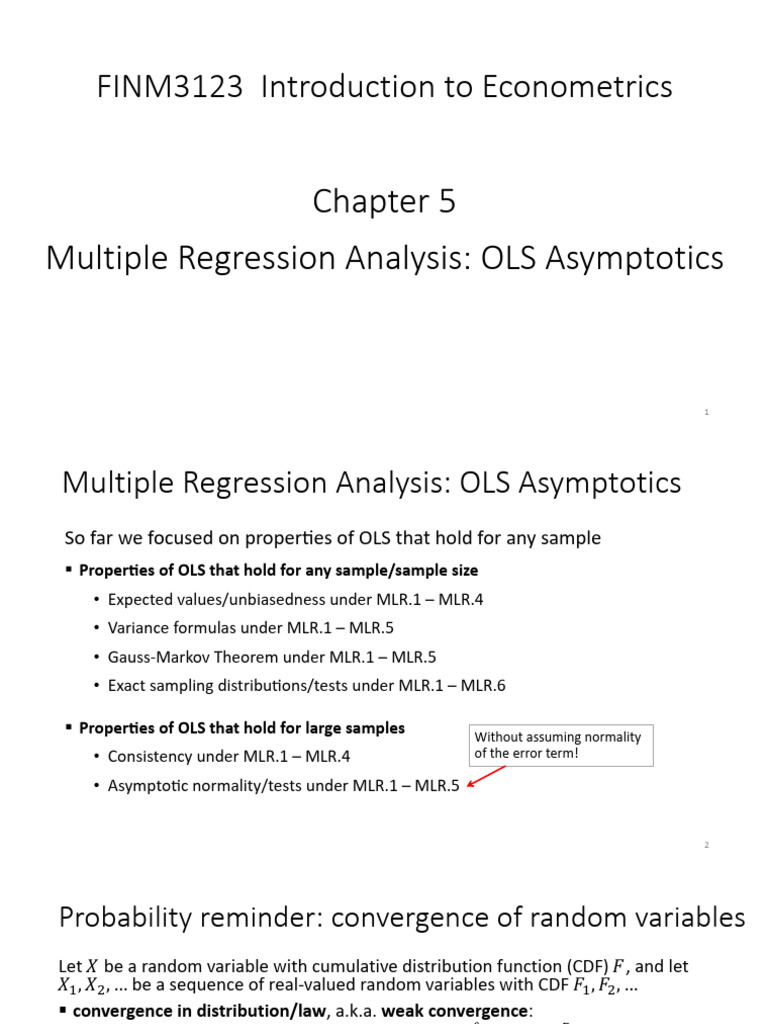 Chapter 5 | PDF | Ordinary Least Squares | Regression Analysis