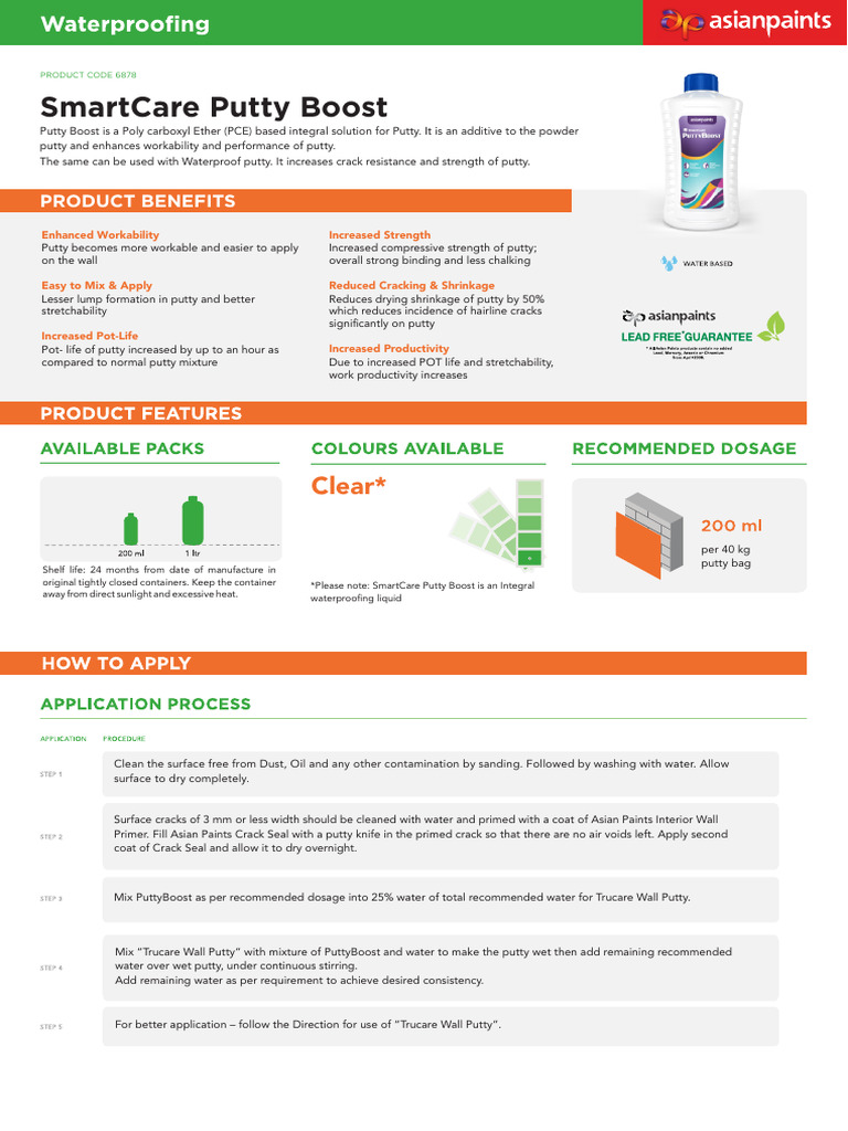 Putty Boost | PDF | Water | Paint