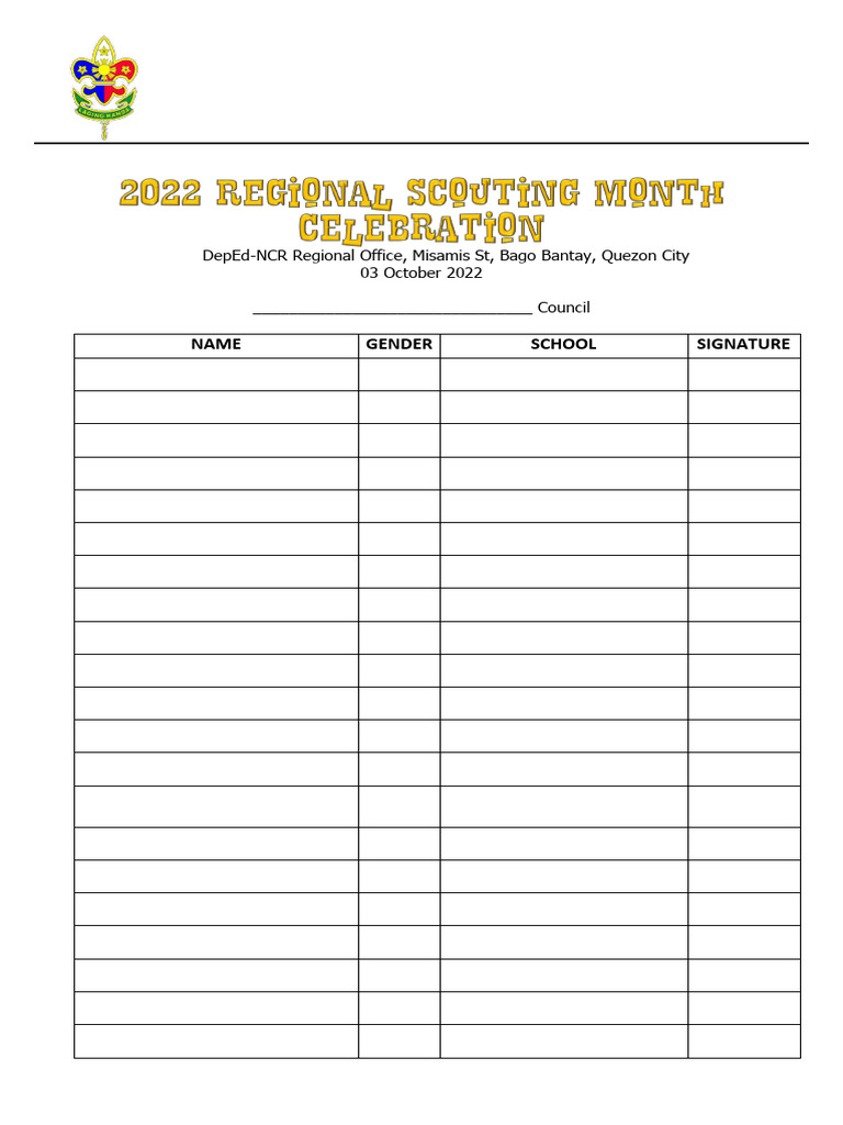 2022 Regional Scouting Month Celebration | PDF