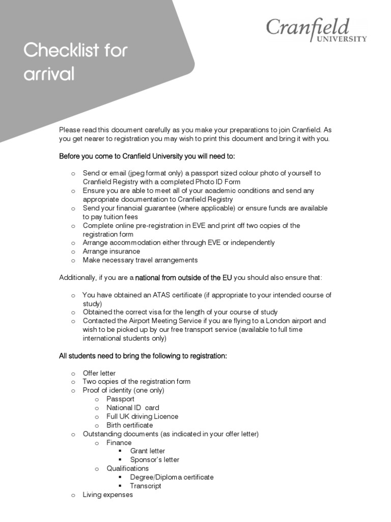 Checklist | PDF | Identity Document | Government And Personhood