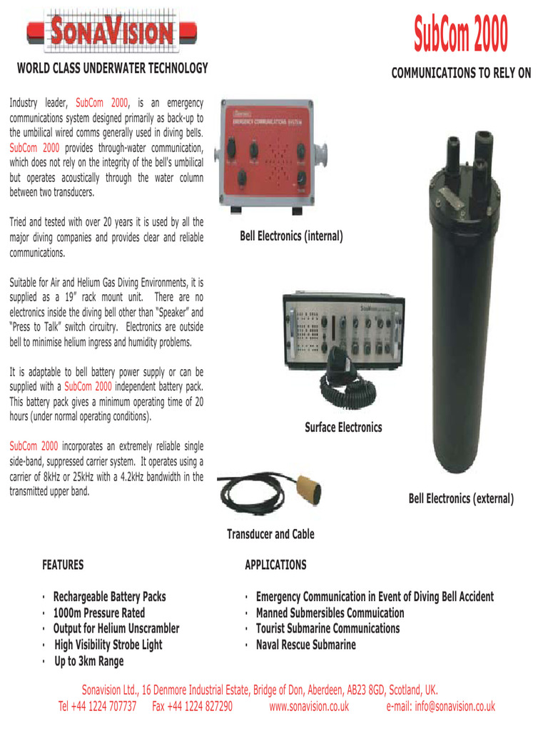 Subcom 2000 Brochure | PDF