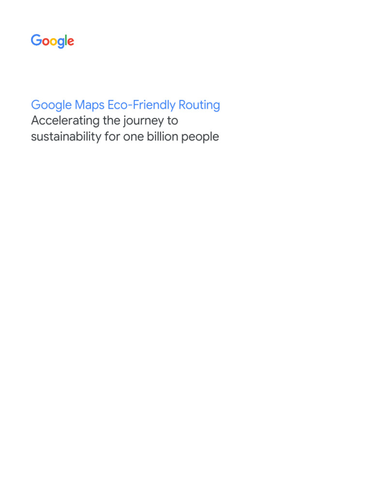 Google Maps Eco Friendly Routing | PDF