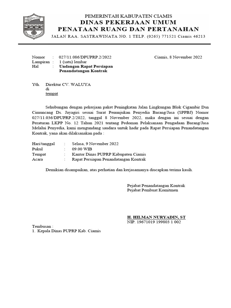 Blok Cigambir APBD-P CV. Waluya Und Persiapan TTD | PDF