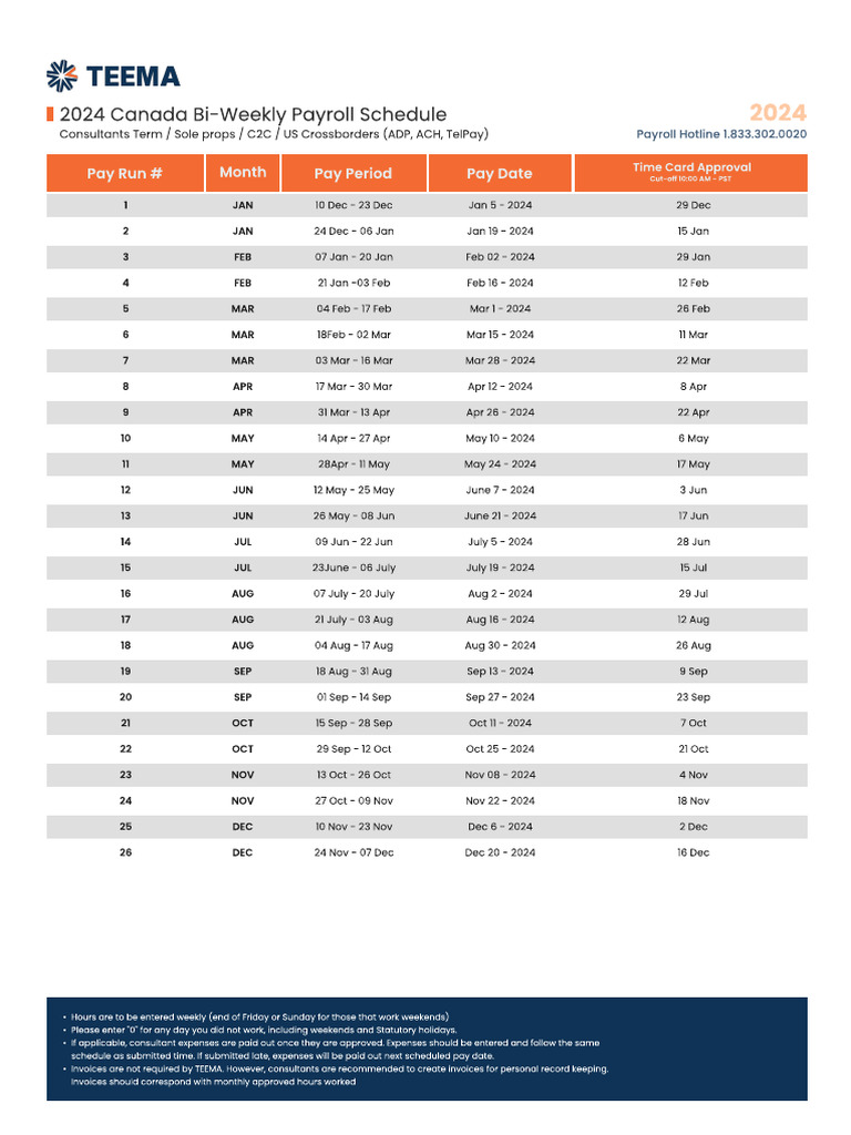canada-bi-weekly-payroll-schedule | PDF