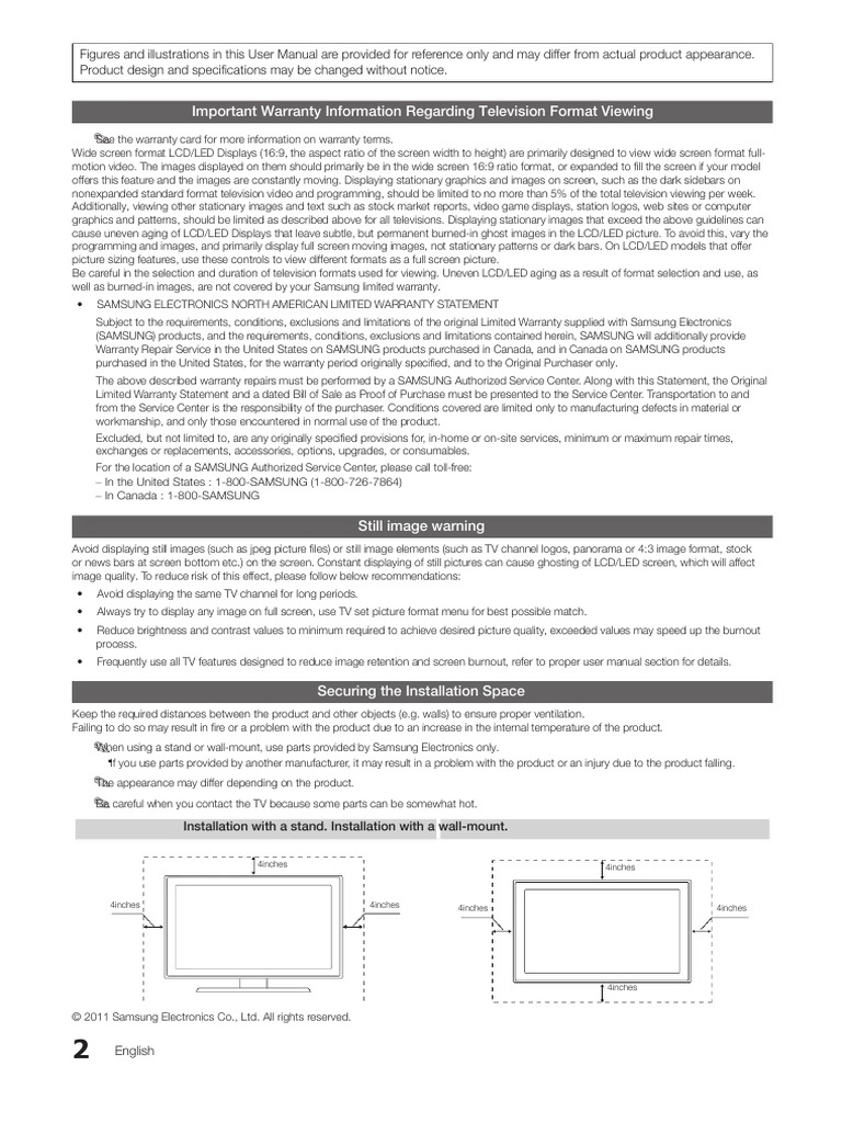 Mode D'emploi Samsung UN32D4003BD (35 Des Pages) | PDF