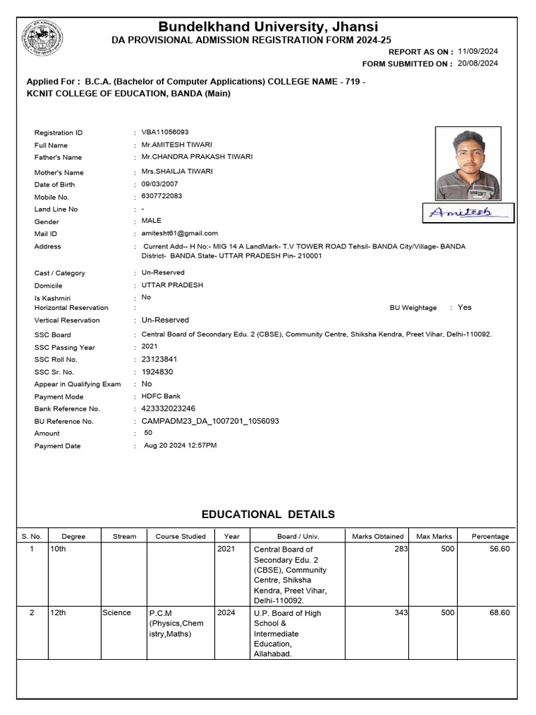 Campus Candidate Details | PDF
