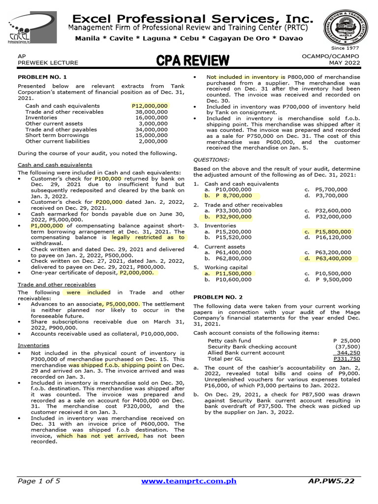 PRTC - AP - PreWeek - May 2022 | PDF | Equity (Finance) | Business