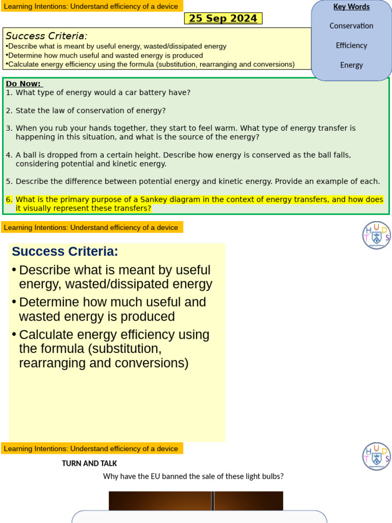 Lesson 3 (Efficiency) | PDF | Efficiency | Kinetic Energy