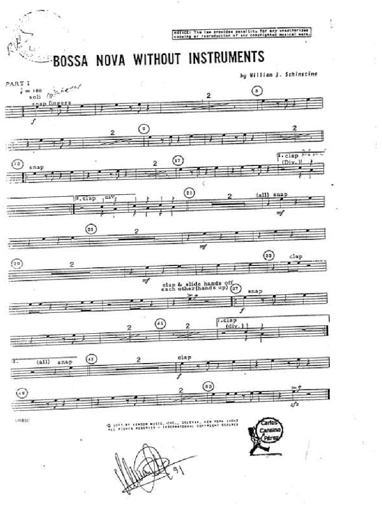 Bossa Nova Without Instruments - William J. Schistine | PDF
