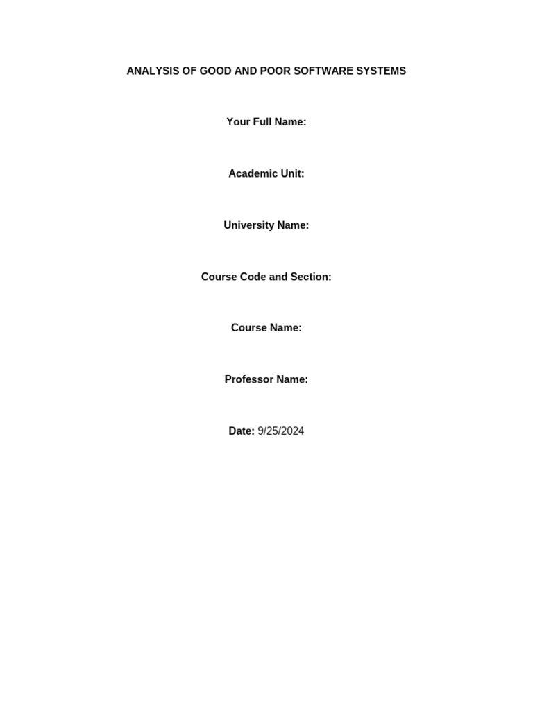 Good vs Poor Software Systems Analysis | PDF | Microsoft Office | Usability