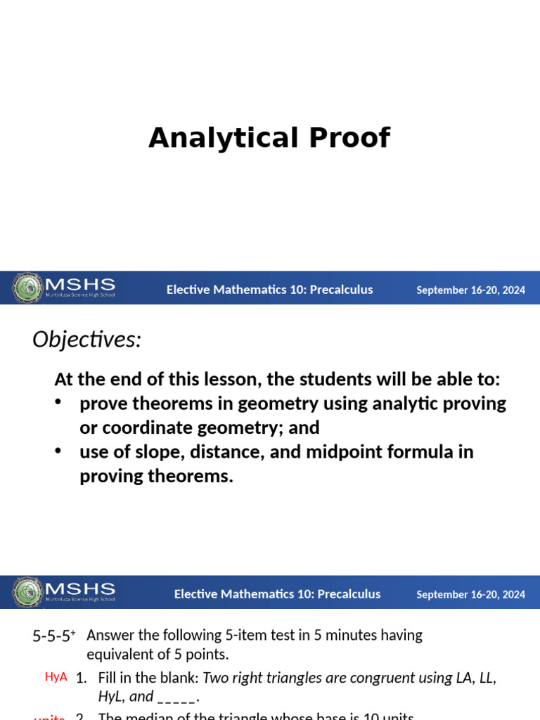 Analytical Proof | PDF