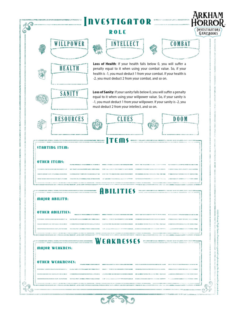 ARK Gamebook Investigator DLC 02 Blank 1 | PDF
