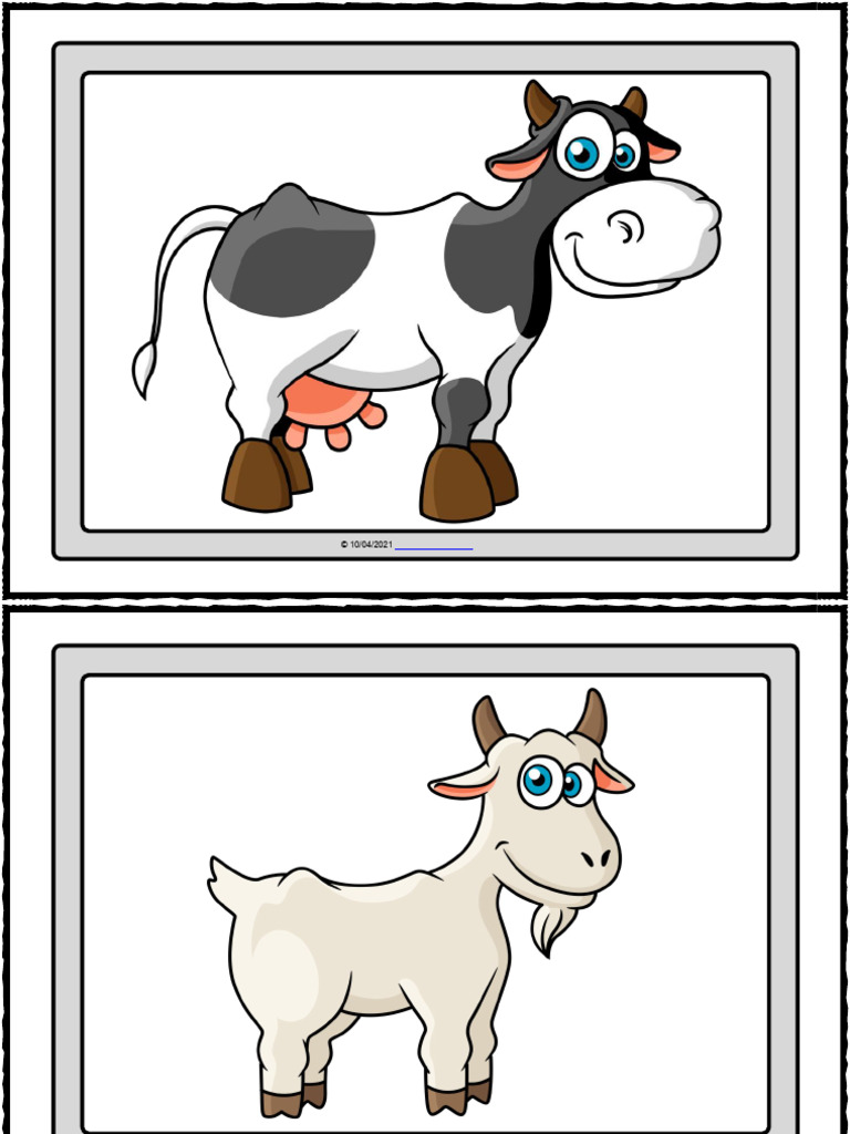 Farm Animals Vocabulary Esl Printable Flashcards Without Words For Kids ...