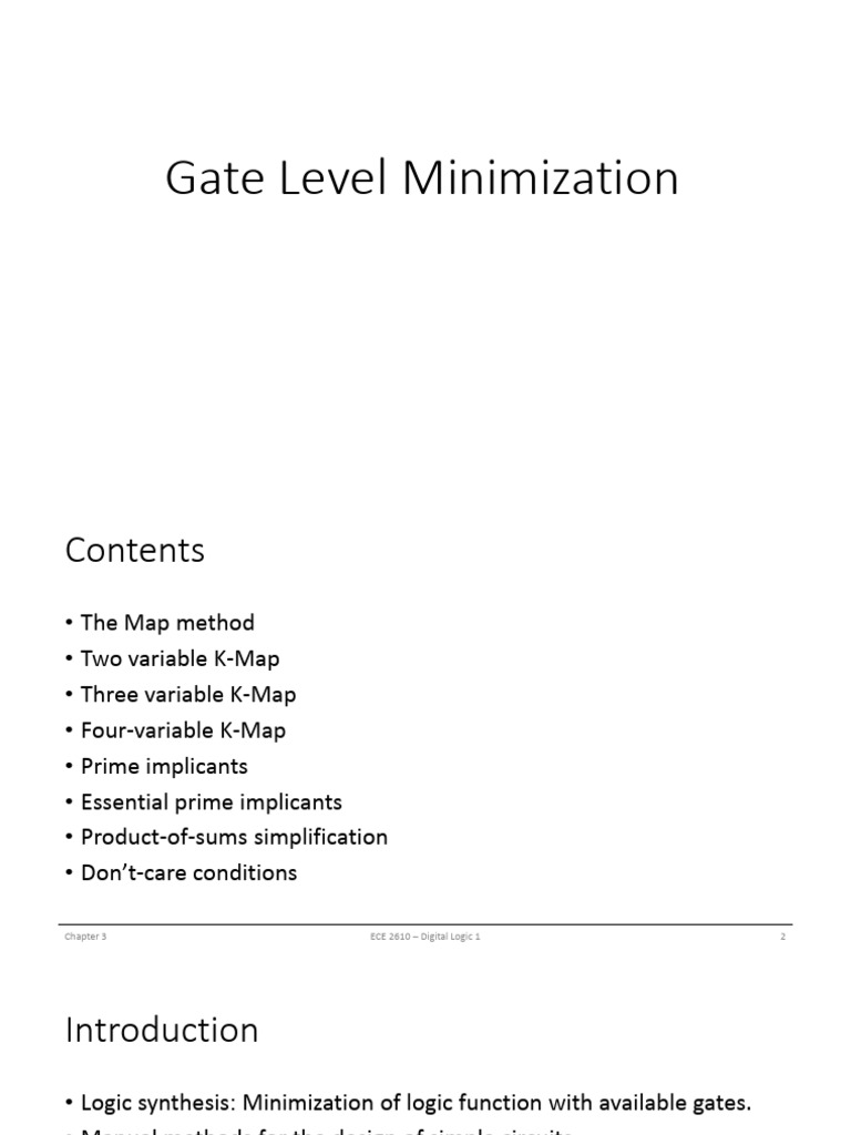 Gate Level Minimization | PDF