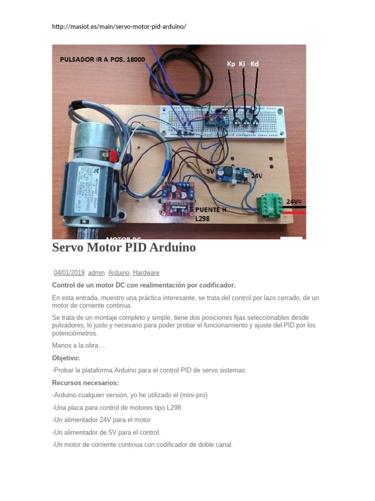 Control PID de Servo Motor con Arduino | PDF | Arduino | Ingenieria Eléctrica