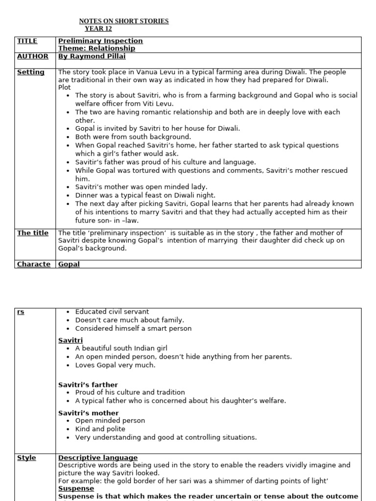 SHORT STORIES Year 12 | PDF
