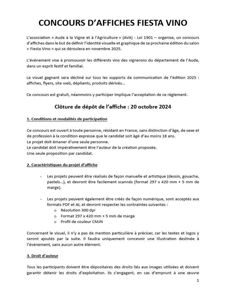 Concours Affiche Reglement | PDF